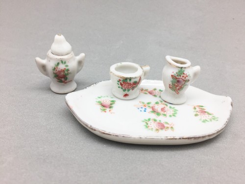 Pico Occupied Japan Miniature Porcelain Tea Set 4 Pieces Tray Sugar ...