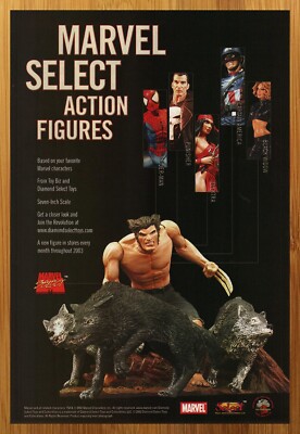 2002 Marvel Select Action Figures Print Ad/Poster Wolverine Spider-Man ...