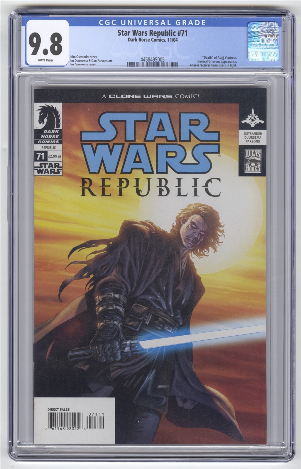 Star Wars Republic #71 CGC 9.8 NM/M Dark Horse Comic Death Asajj Anakin ...