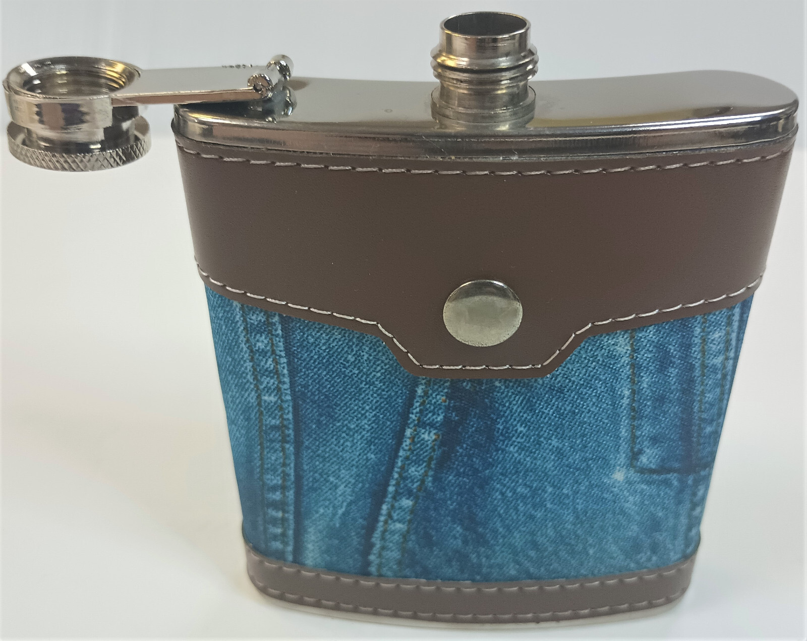 Eclipse Durable Stainless Steel Flask Vinyl Jeans Design | eBay