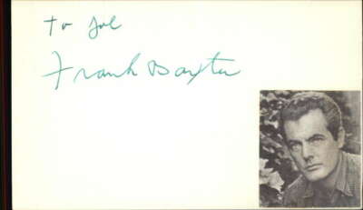 Frank Baxter D.1982 Actor Signed 3" x 5" Index Card | eBay