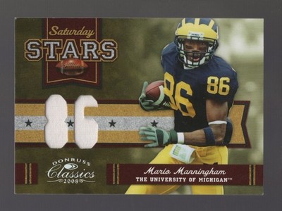 2008 Donruss Classics Mario Manningham Saturday Stars Jersey Relic SS ...