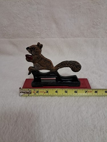 Vintage Cast Iron Squirrel Nutcracker Wood Base | eBay
