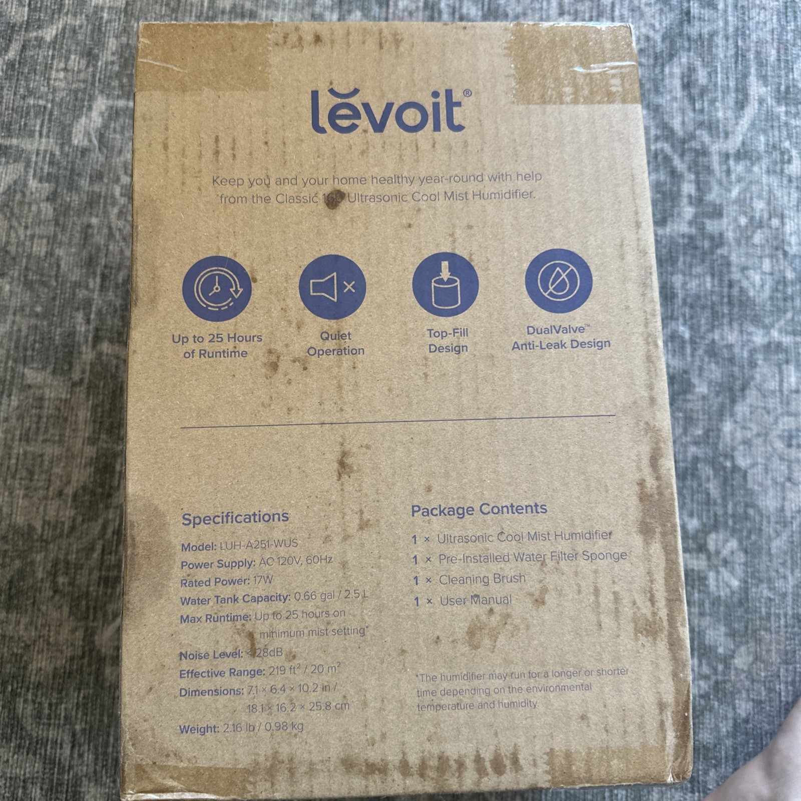 Levoit Classic 160 Ultrasonic 2.5L Mist Humidifier Dial Knob LUH-A251 ...