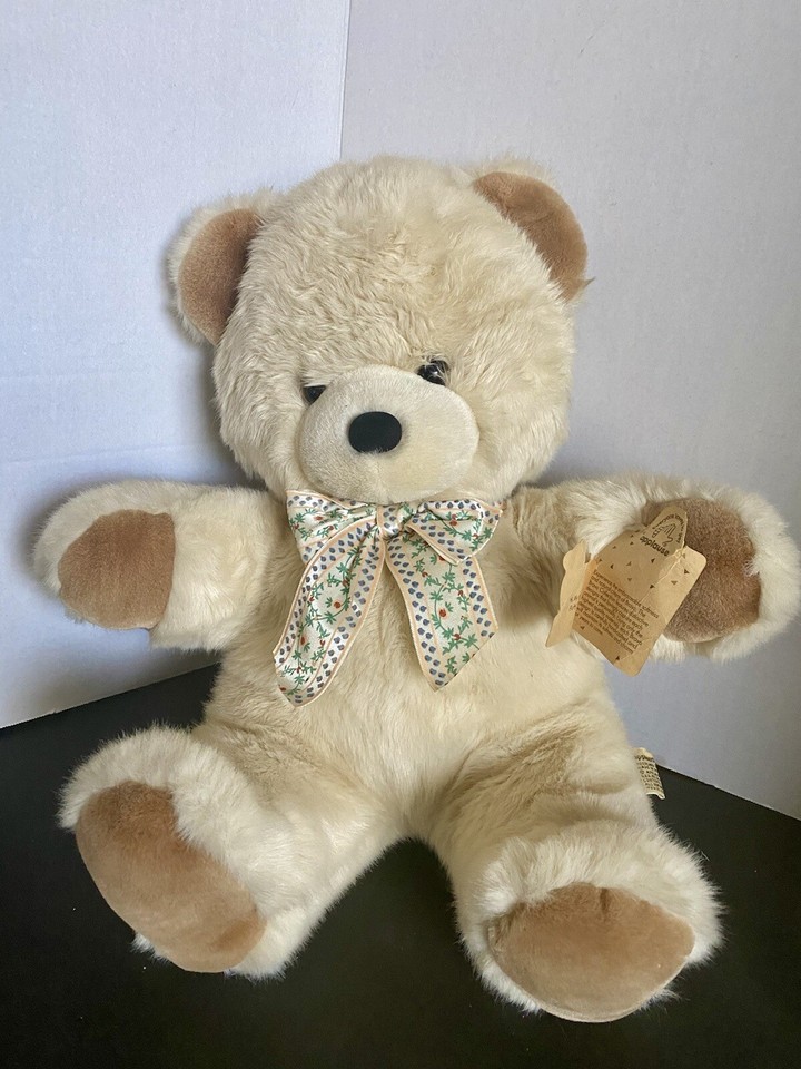 Vintage Applause Teddy Bear Bravo “Fluffy” Cream Plush Stuffed Animal ...