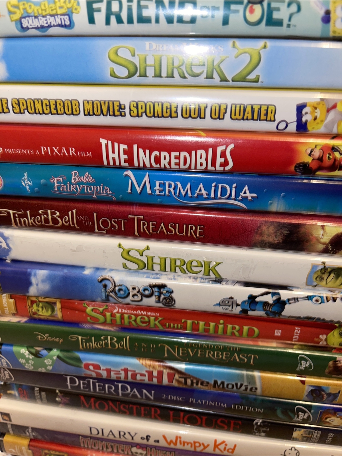 LOT OF 24 Children’s Animated DVD MOVIES Shrek, Peter Pan, Lion King ...