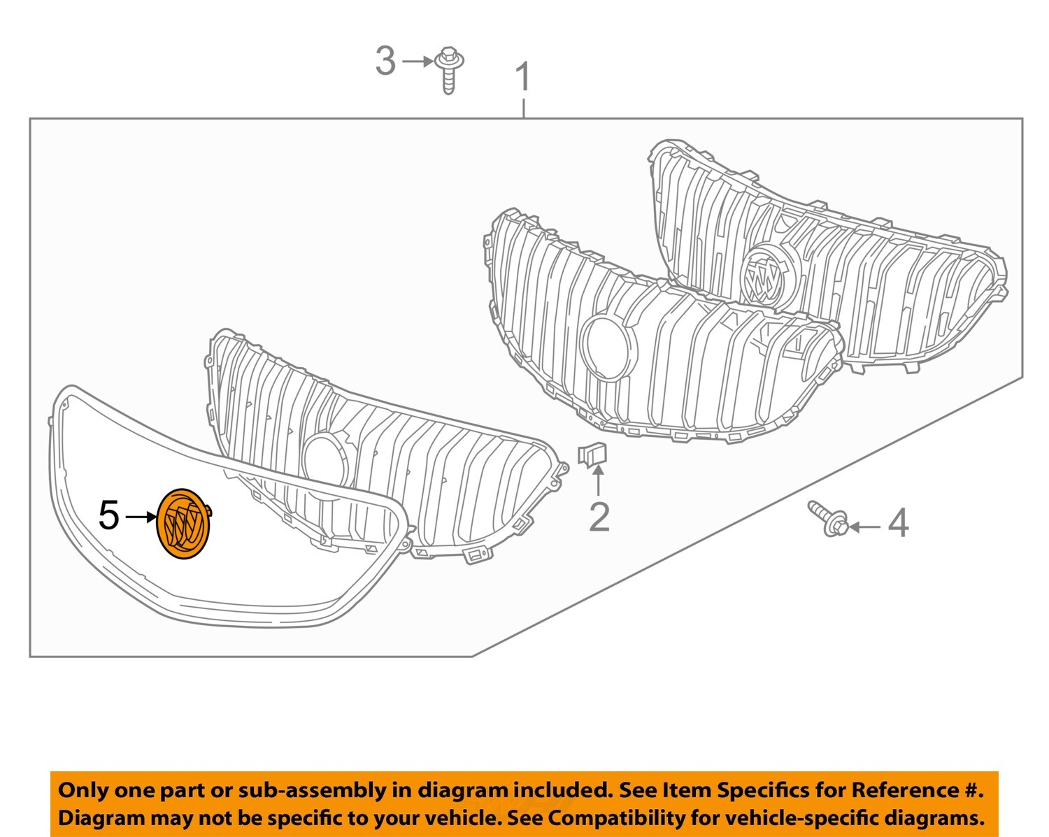 Buick GM OEM 08-11 Lucerne Grille Grill-Emblem Badge Nameplate 25854511 ...