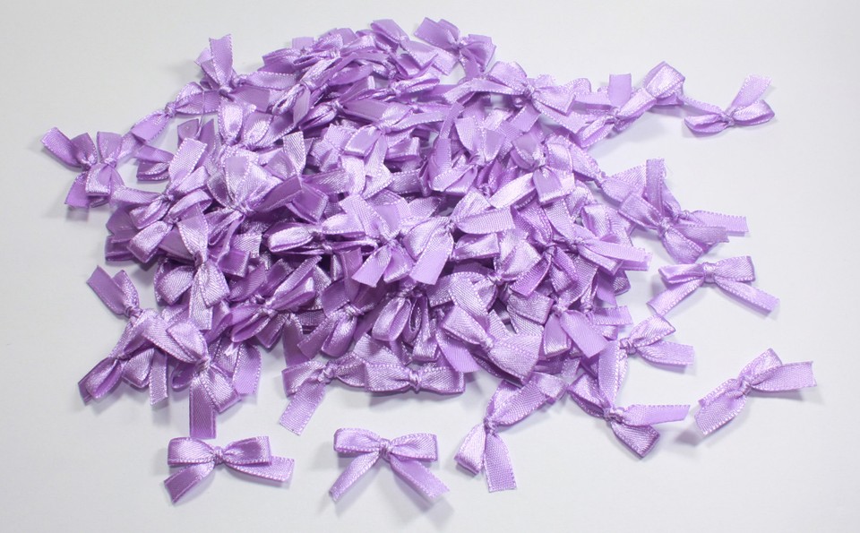 100pcs Mini Ribbon Bow Satin small 25mm DIY sewing decorations wedding ...