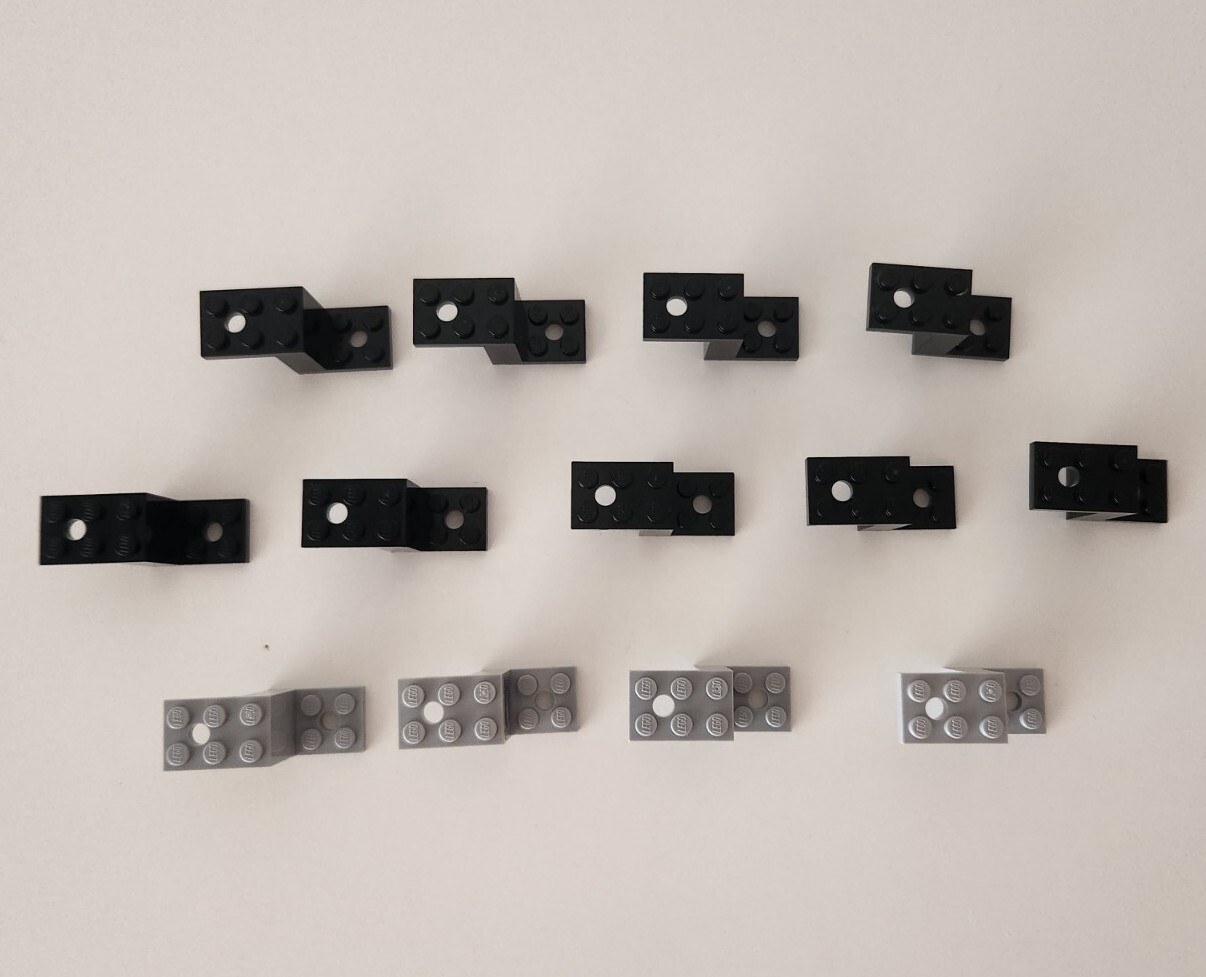 14x LEGO Bracket 5 x 2 x 2 1/3 Holes (76766 28964) light bluish grey ...