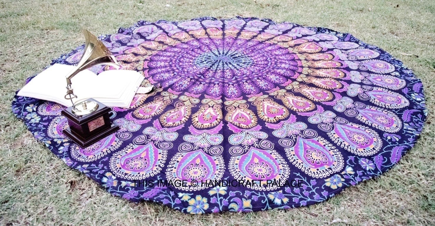Round Mandala Indian Bohemian mandala Tapestry Beach Picnic Throw ...