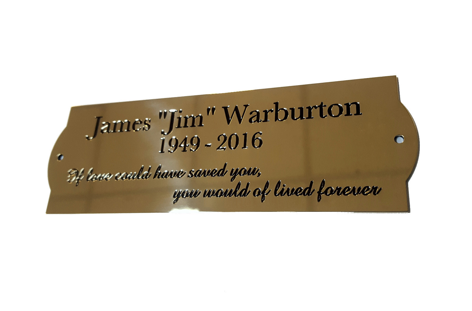 4"x2" curved end brass engraved plaque/name plate. Deep Engraving in ...