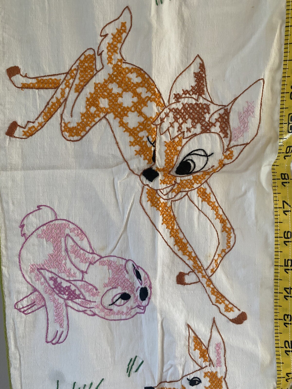 Vintage Disney Bambi Thumper Cross-stitch Children’s Growth Chart 3 ...