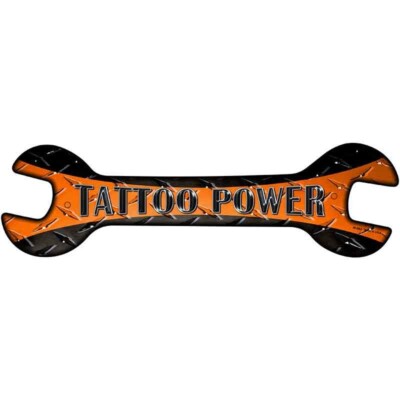 Tattoo Power Novelty Metal Wrench Sign 17"x5" Plaque for Home Door ...