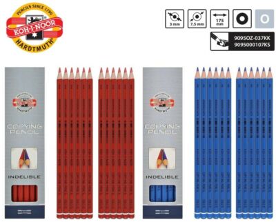 Indelible Copying Pencil Red Blue Ink KOH-I-NOOR 1561 Copy Wet Surface ...