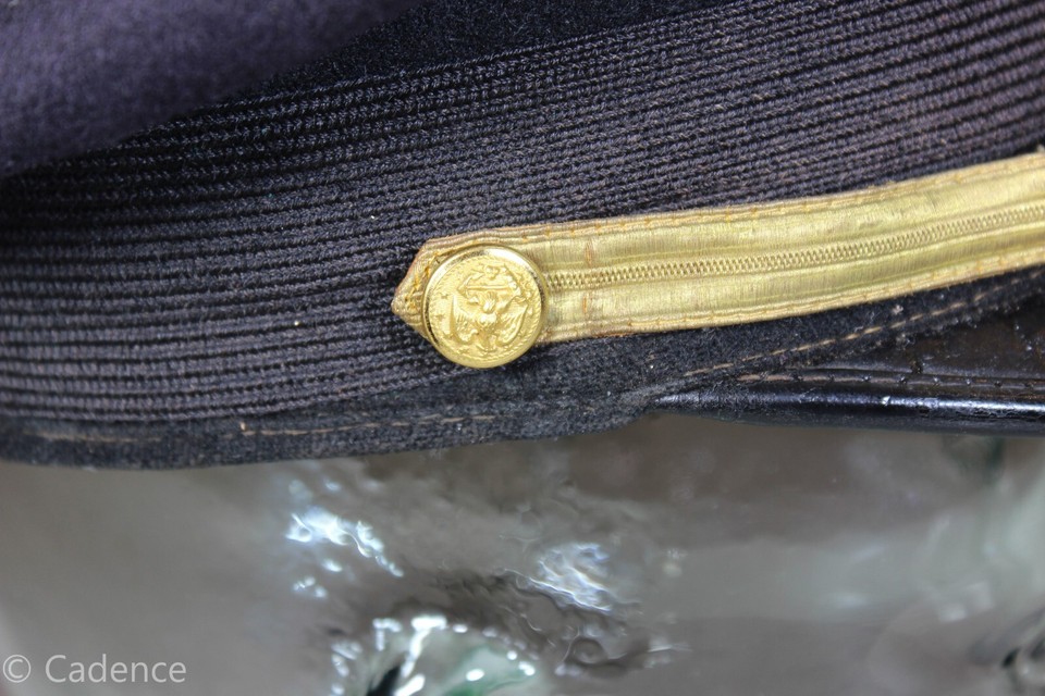 US WW2 USN Navy Officers Visor Hat Cap Named UNUSUAL BADGE 6 7/8 ...