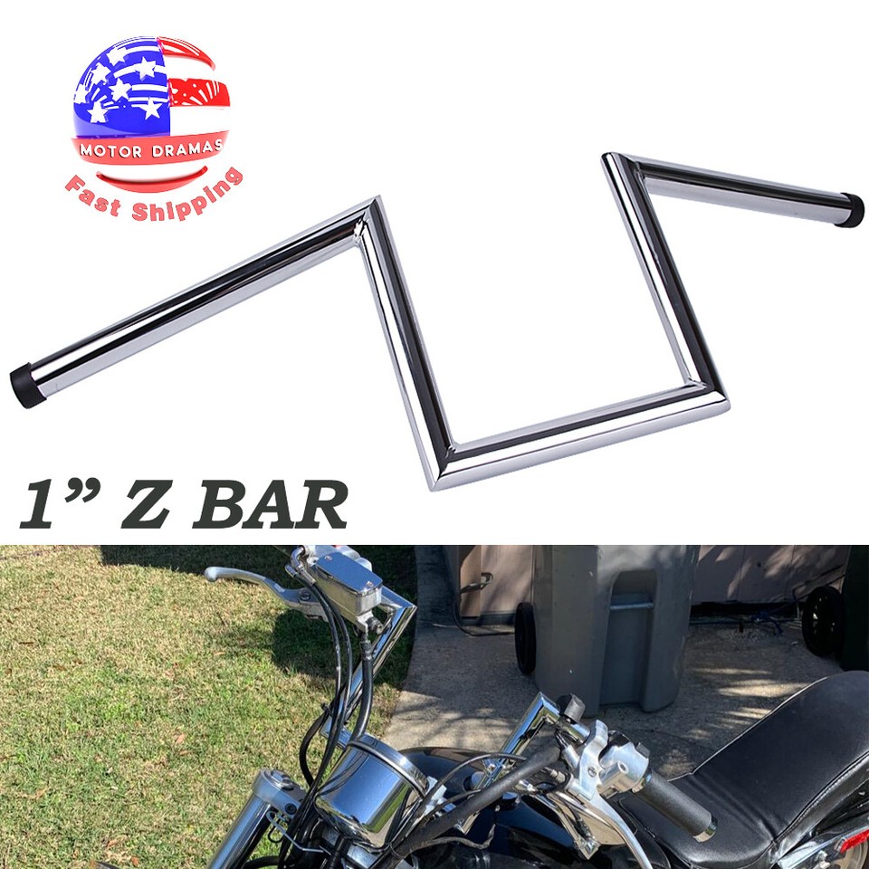 Motorcycle Drag Z-Bars 1"inch Handlebar for Harley Bobber Softail Dyna ...