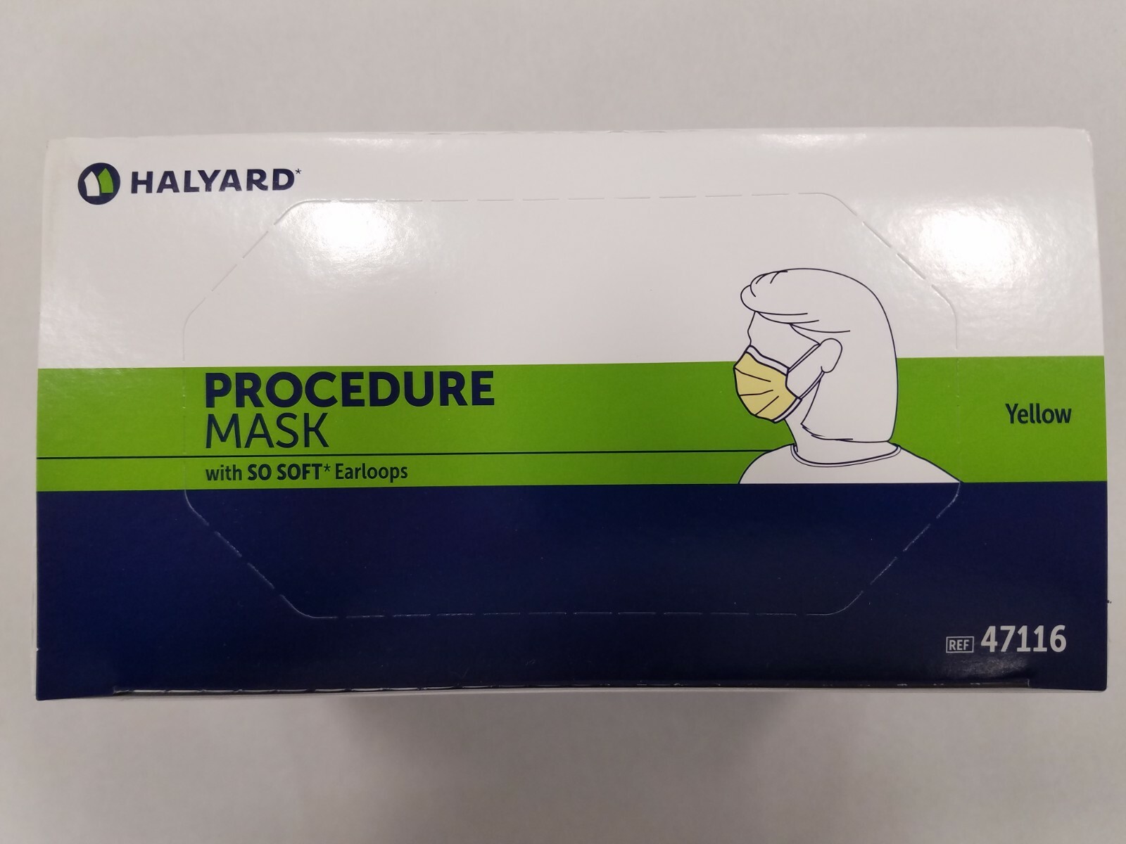 *500-Pieces* Halyard Procedure Face Mask With Soft Earloops Yellow ...