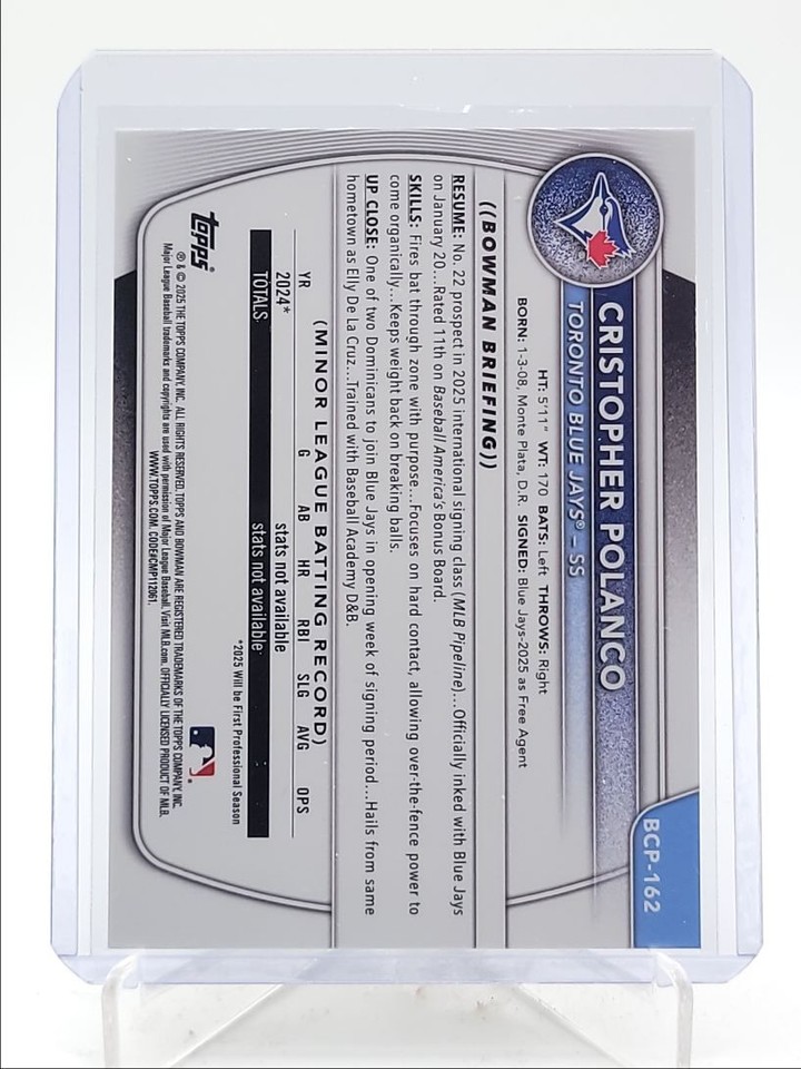 CRISTOPHER POLANCO 2025 BOWMAN CHROME 1ST YELLOW GEOMETRIC /75 Q0291 | eBay