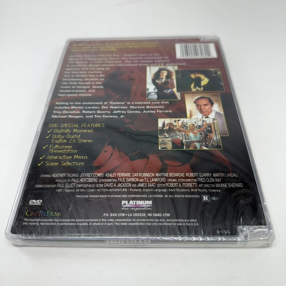 Cyclone (DVD, 2011) Heather Thomas 1982 Platinum Disc Release RARE OOP ...