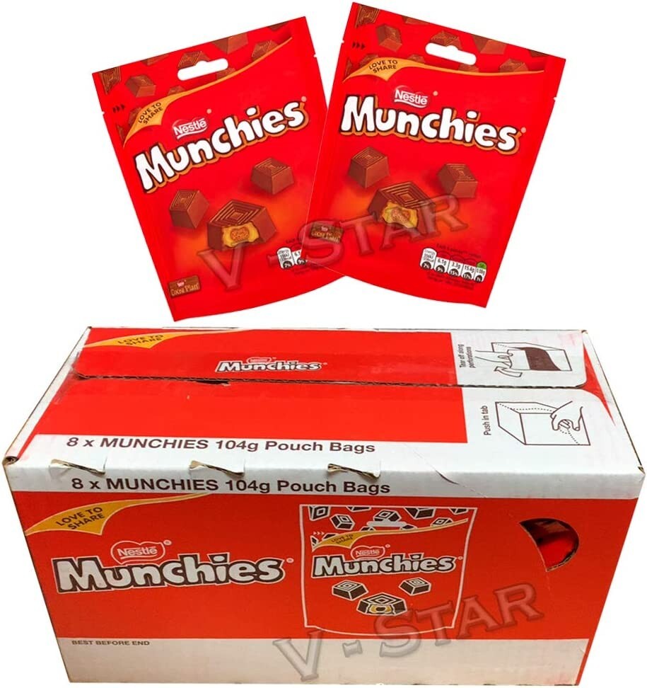 Nestle MUNCHIES 8 x 104g Chocolate Sharing Pouch Bags Full Box | eBay UK