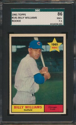1961 Topps Billy Williams #161 HOF RC Chicago Cubs Rookie SGC 7.5 NM ...