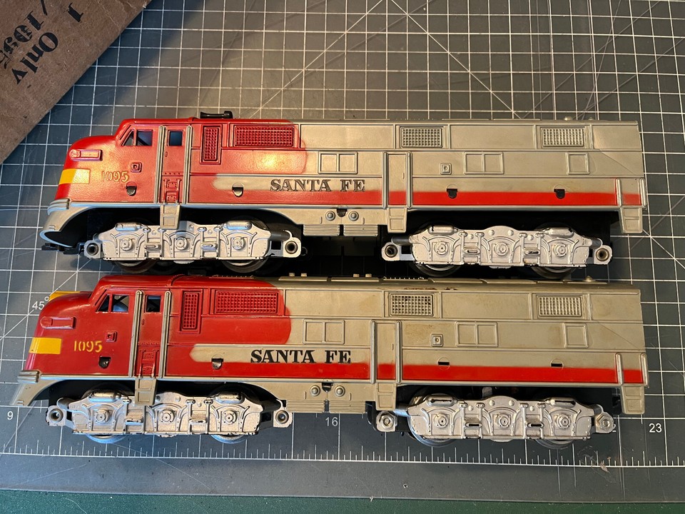 Marx Train 1095 POWERED & DUMMY E7 EMD Locomotive w/ RARE ORIGINAL ...