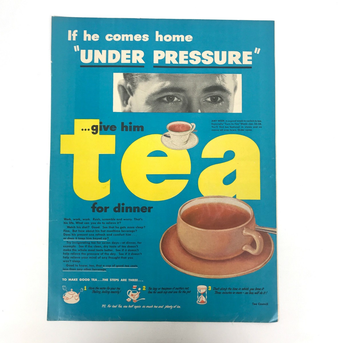 Tea Cup Bag And Advertisement