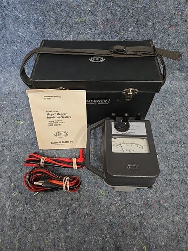 Major Megger Biddle Insulation Tester Ohm Meter Vtg 21-50J Hand Crank ...