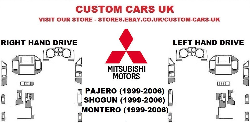 MITSUBISHI SHOGUN MK3 V60 1999-2006 Walnut Wood Carbon Gloss Black Dash ...