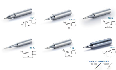 Hakko T18 Series B-Type・ I-Type Soldering Tip for FX-600/FX-8801 ...