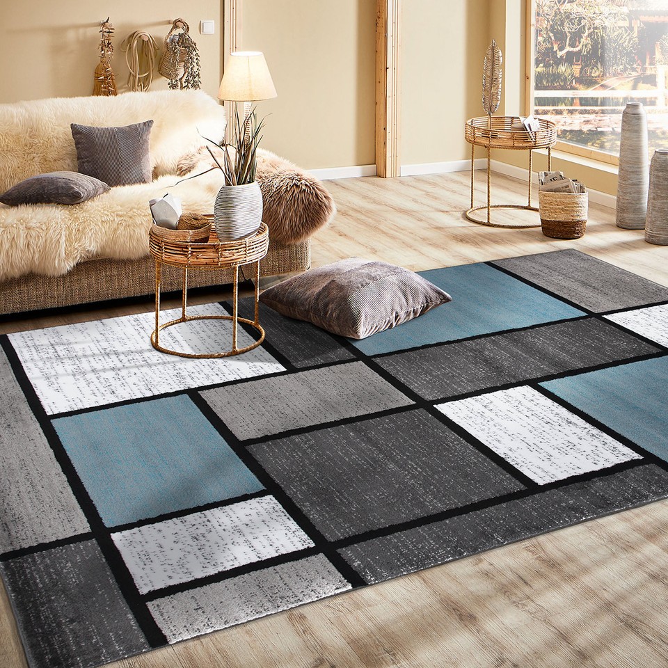 Rugshop Area Rugs Contemporary Modern Boxed Color Block Dining Room Rug ...