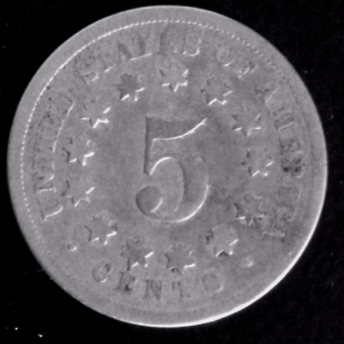 1868 Shield Five Cents 5 Cent Coin 5C NICKEL VG GRADE KM#96 EB#2726 | eBay