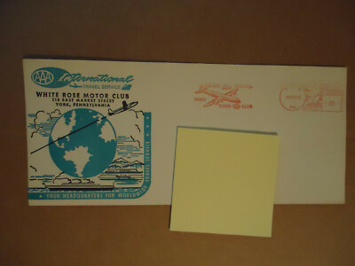 AAA International travel White Rose Motor Club YORK PA envelope 1963 | eBay