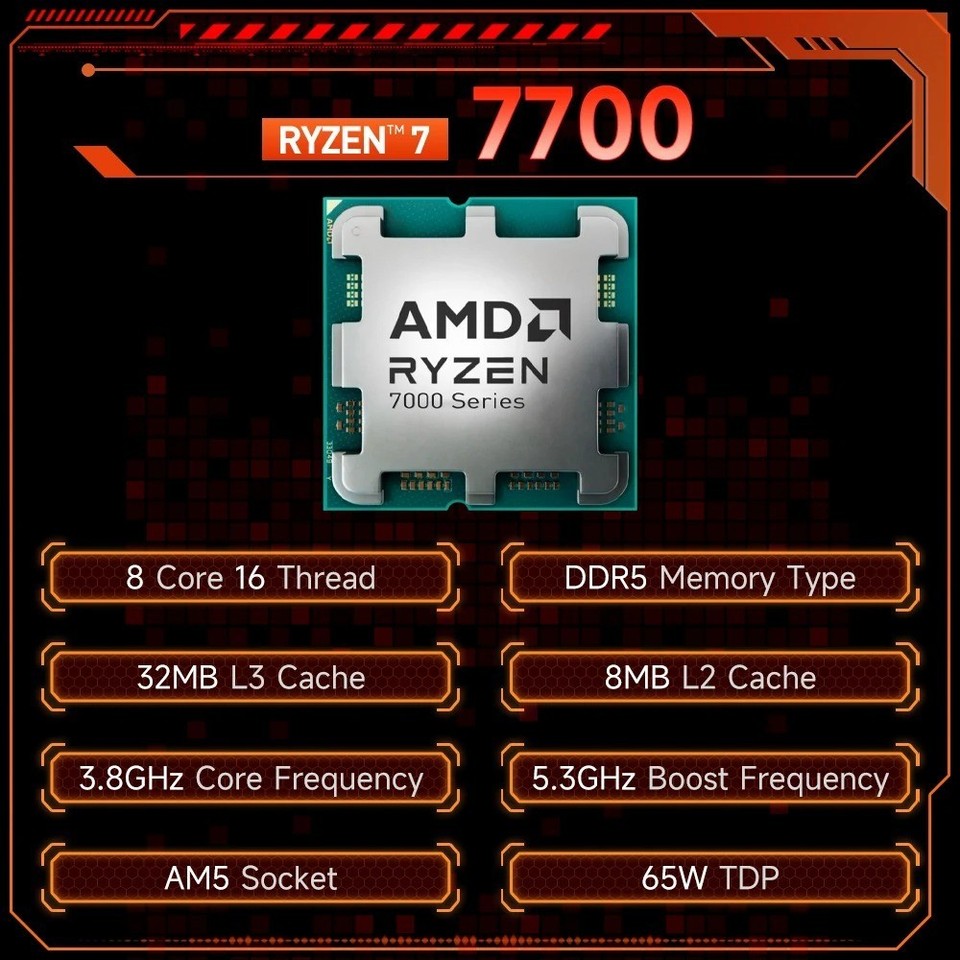 AMD Ryzen 7 7700X3D 8-Core 16-Thread CPU | AM5 | New Sealed | UK Seller ...