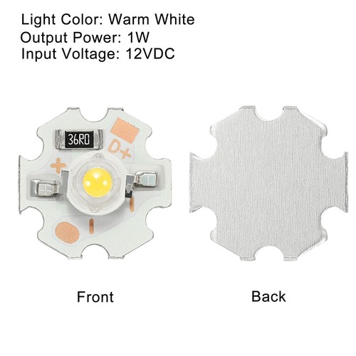 COB LED Light Chip Bead 1W 110lm 3000-3200K Replacement Warm White 5Pcs ...