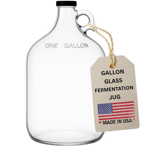 1 Gallon Glass Jug - Beer & Wine Brewing Ferment Bottle with Airtight ...