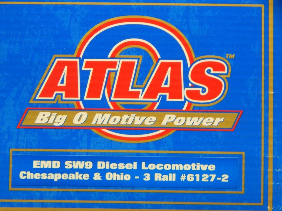 ATLAS 6127-2 C&O CHESAPEAKE & OHO EMD SW9 DIESEL LOCOMOTIVE NIB 3 RAIL ...