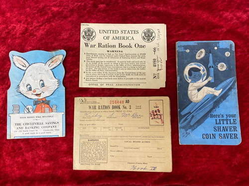 Lot of 4 War Ration Books and Children's Coin Saver Books | eBay