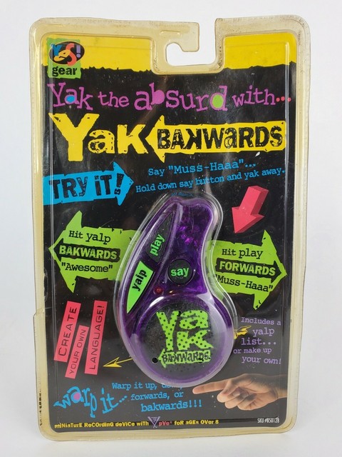 90s Toy 1996 YES Gear Yak Bakwards Recording Device Yack Backwards Bak ...