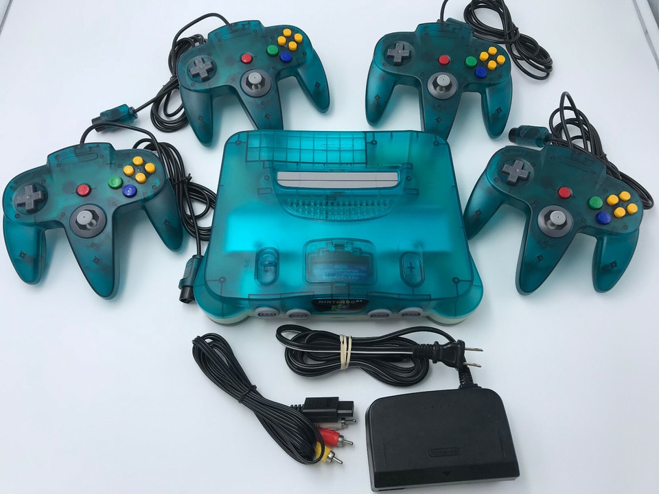 Choose Nintendo 64 Console Color + Up to 4 Controllers + Cords! CLEANED ...