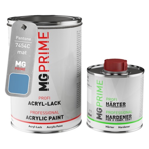 Pantone 7454C Blue mat peinture acrylique 1,5 Litres 1500 ml durcisseur ...