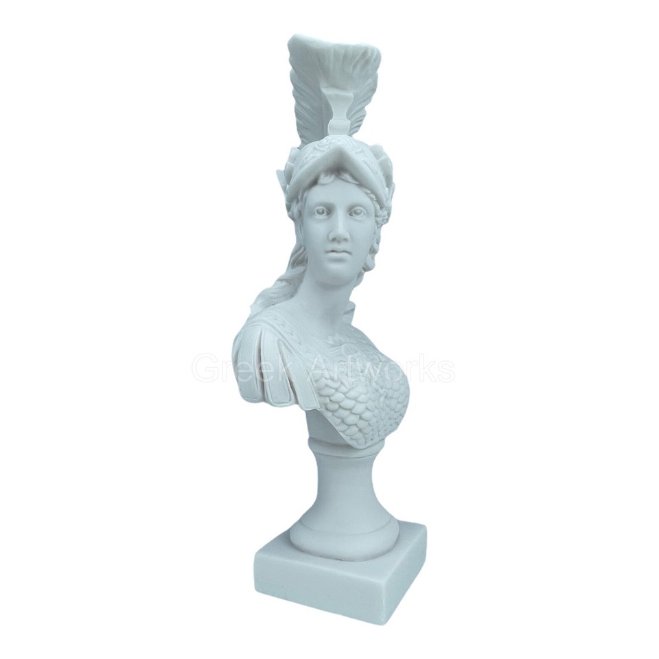 Athena Minerva Bust Head Greek Roman Goddess Cast Marble Sculpture ...