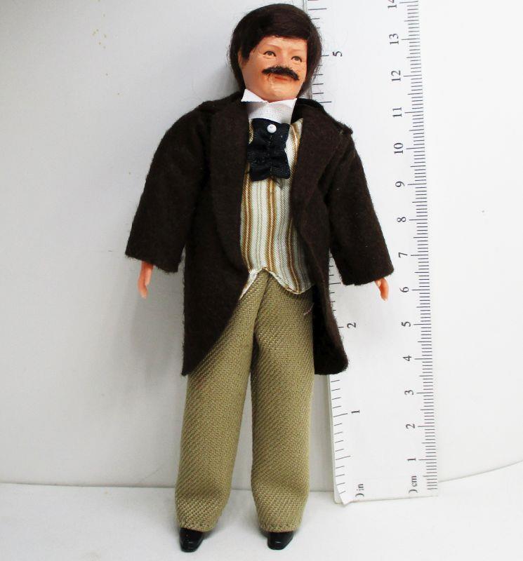 Victorian Man Doll 11 1368 Caco Brown Morning Coat Flexible Dollhouse ...