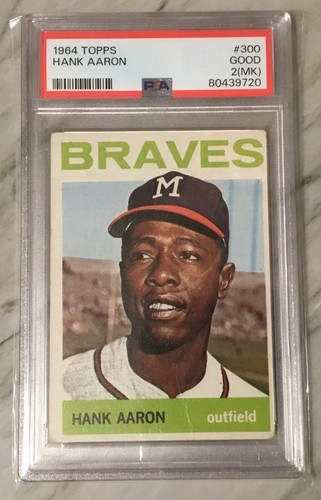 1964 Topps #300 Hank Aaron - PSA 2(MK) pen lines on teeth and a line in stats | eBay