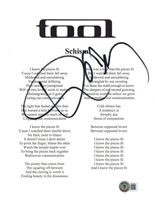 Danny Carey Signed Autograph Tool Schism Song Lyric Sheet 8.5x11 ...