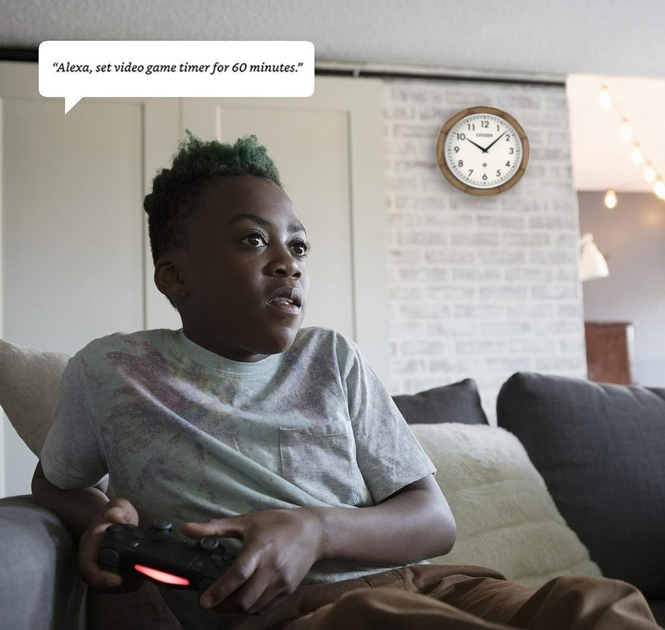 Citizen Clock Smart Echo Compatible Wall Clock with Multiple Timers 12 ...