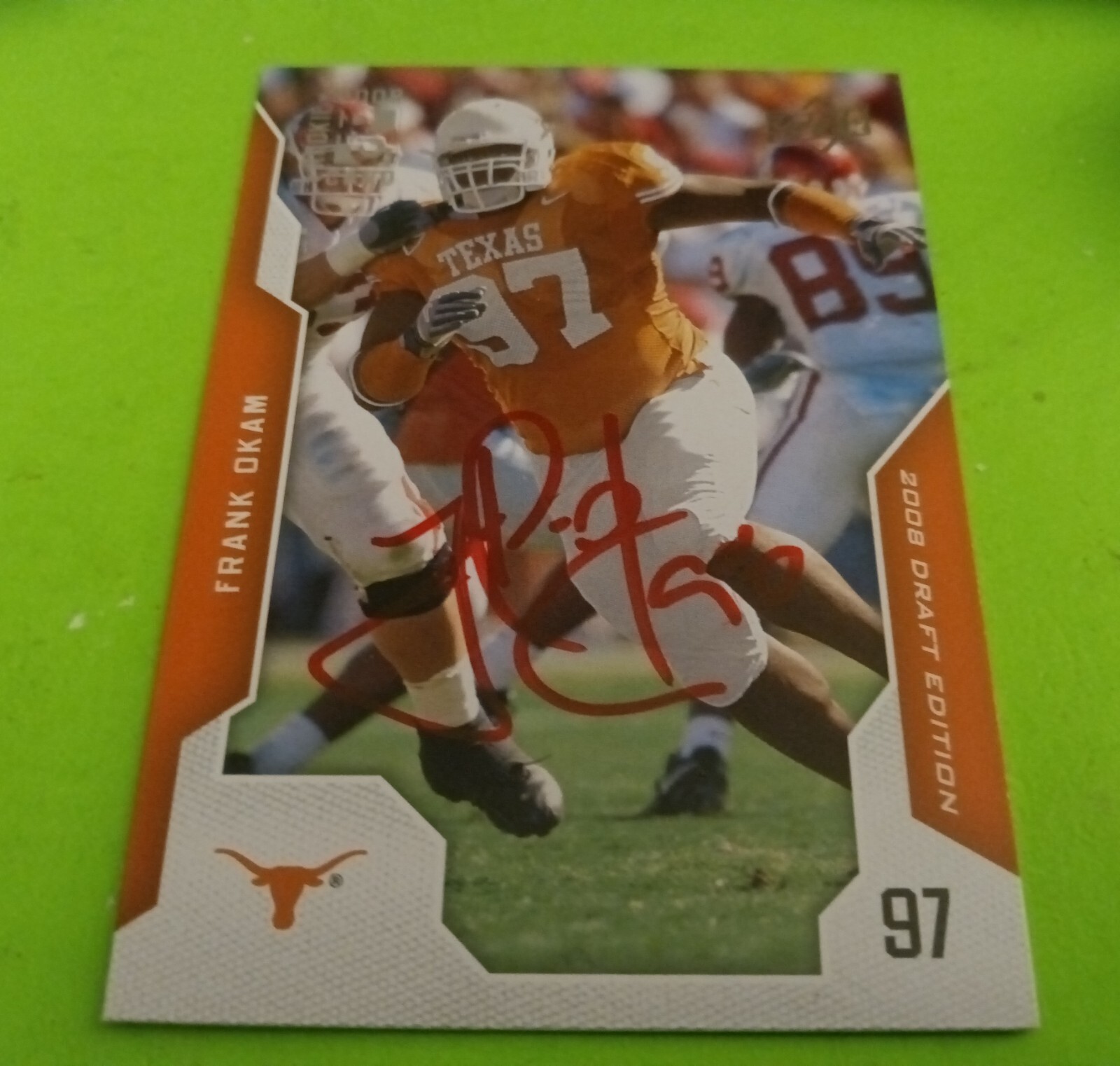 2008 Frank Okam SIGNED Upper Deck Draft Edition ROOKIE #38 MINT Texas ...