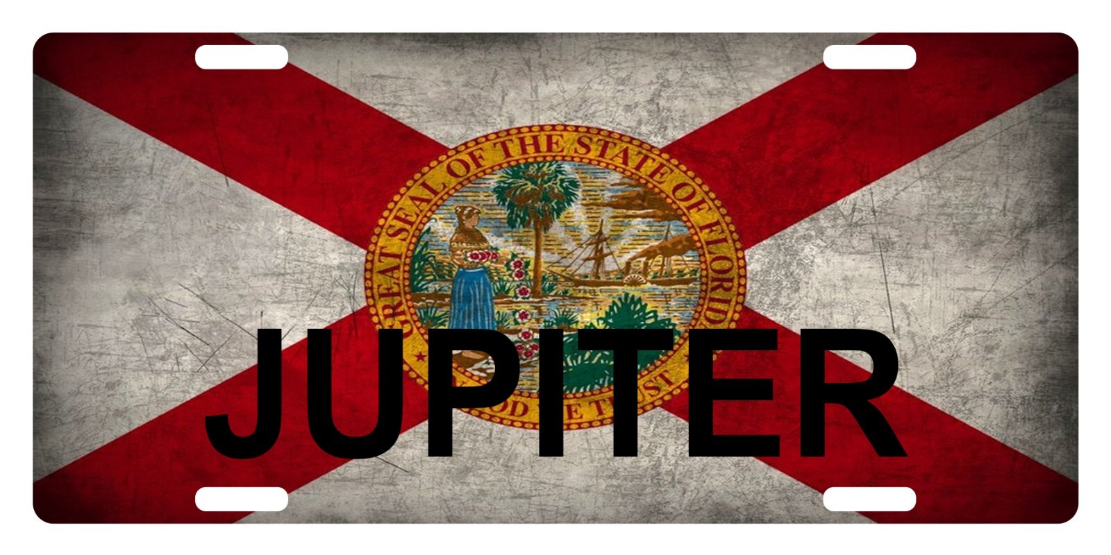 Florida State Flag License Plate Metal Sunshine State Jupiter | eBay