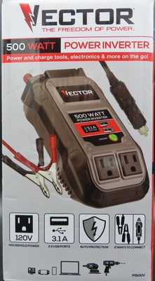 Vector 500 Watt Power Inverter Dual Power Inverter Two USB Charging ...