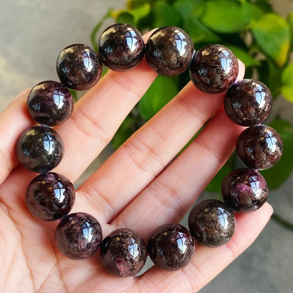 15mm Natural Red Garnet Crystal Beads Bracelet AAAA | eBay